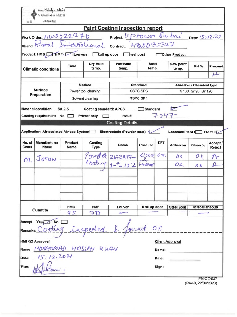 Coating Checklists | PDF