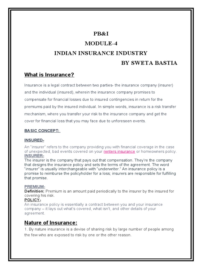 PBI MODULE 4 | PDF | Insurance | Reinsurance