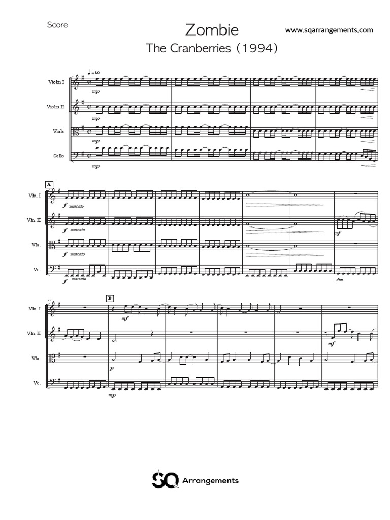 Zombie - String Quartet | PDF