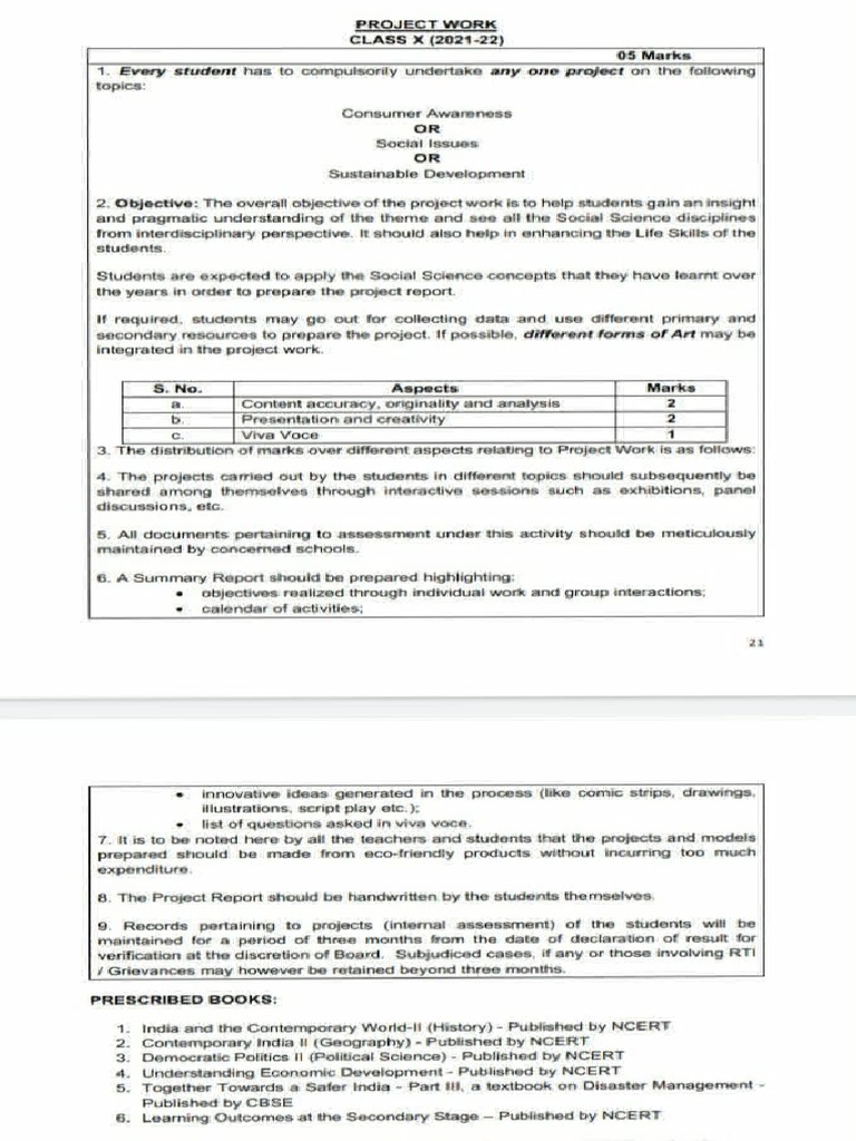 Class X Social Science Project Work | PDF | Social Sciences | Science