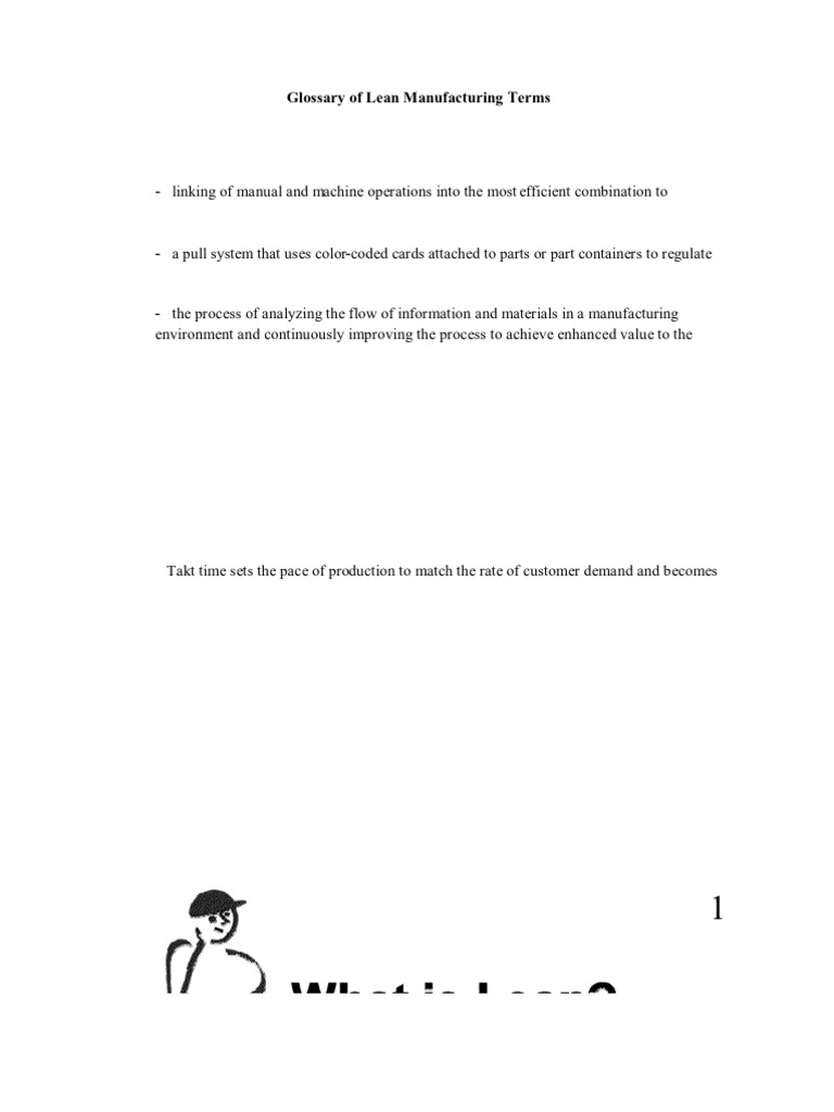 Glossary of Lean Manufacturing Termsc | PDF | Lean Manufacturing ...