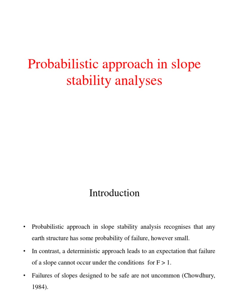 Lecture Probabilistic Approach in Slope Stability Analyses | PDF | Probability Distribution ...