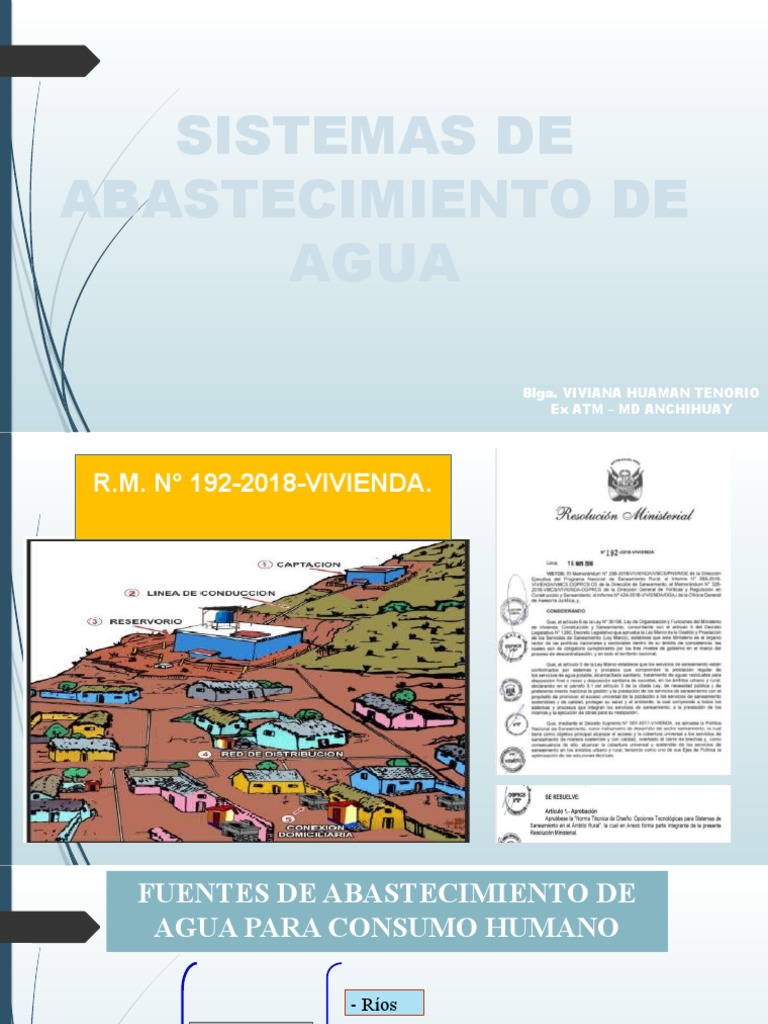 SISTEMA DE AGUA POTABLE PPT Presentacion | PDF | Agua | Red de ...