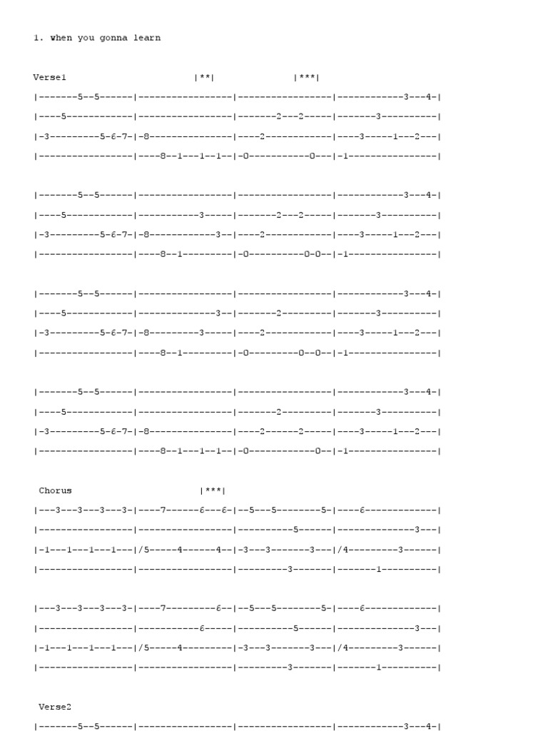 High Times Bass Tabs Jamiroquai | PDF | Song Structure | String Instruments