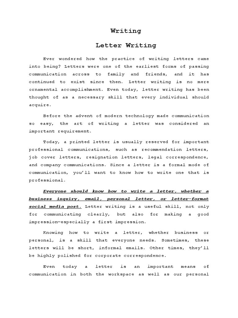 Creative Letter Writing | PDF | Communication | Writing