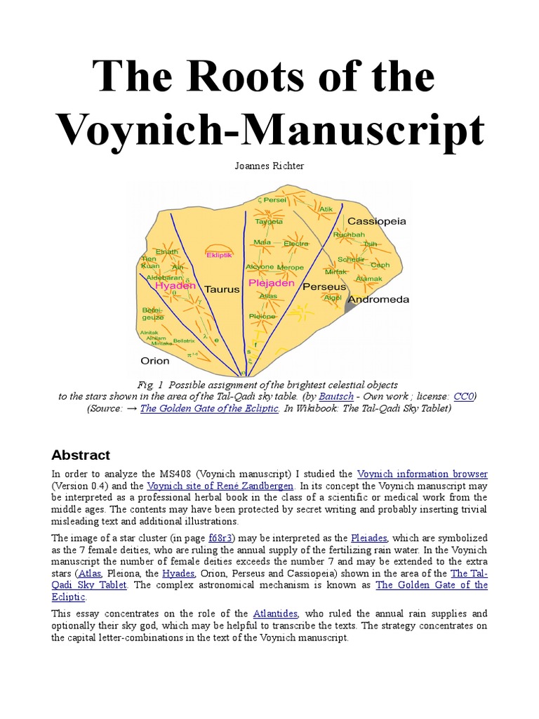 Voynich (1) : The Roots of The Voynich-Manuscript | PDF | Astronomical ...