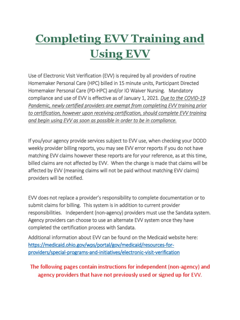 Completing EVV Training and Using EVV | PDF | Login | Mobile App
