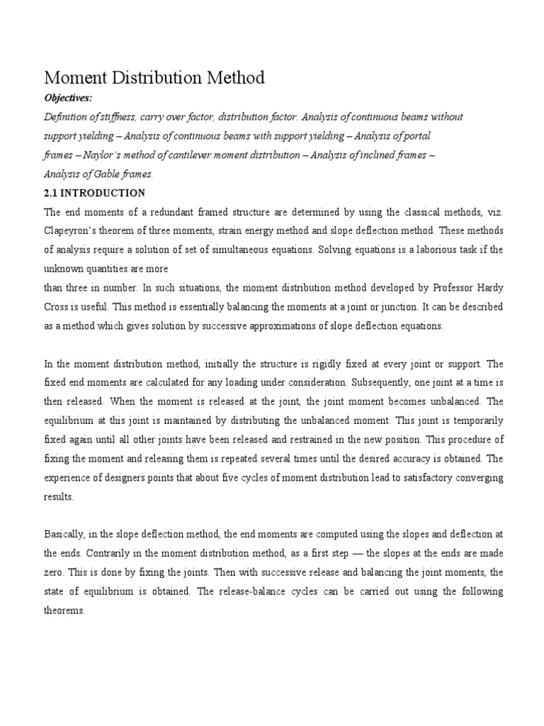 Moment Distribution Method | PDF | Mechanical Engineering | Classical Mechanics