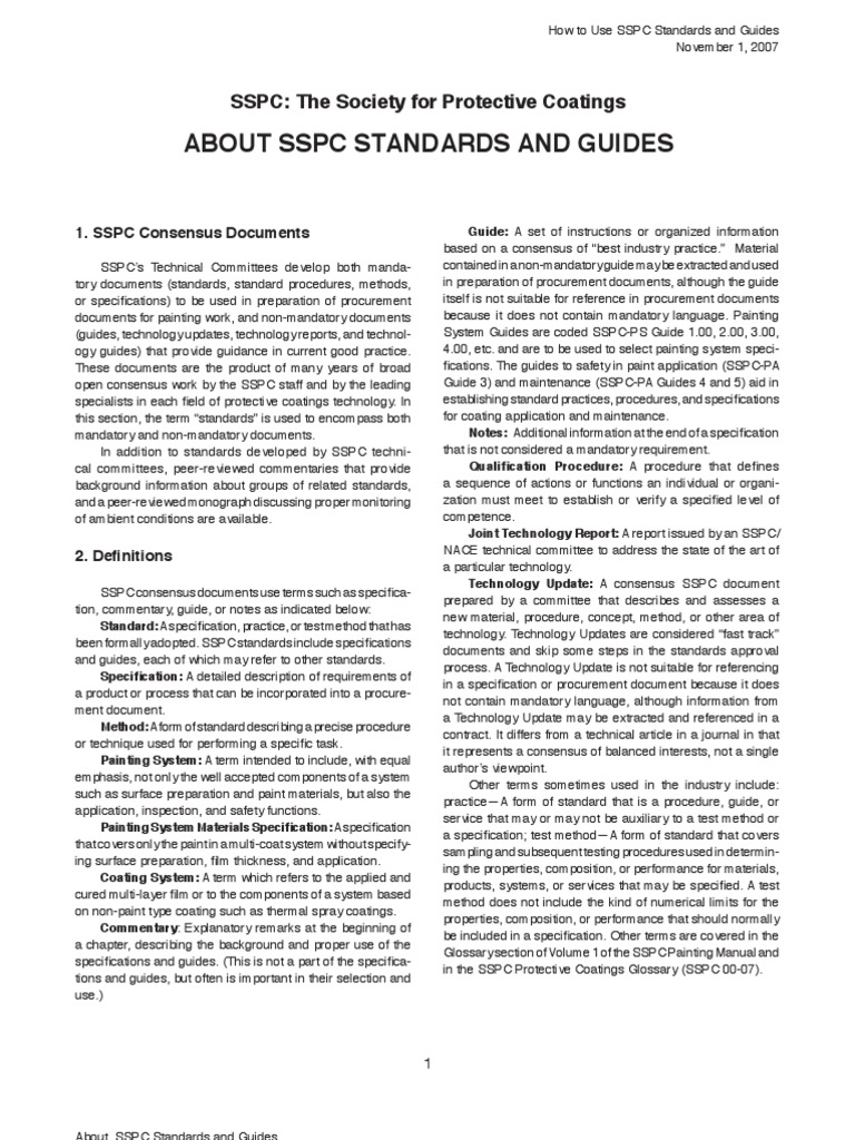 Understanding SSPC Coating Standards | PDF | Specification (Technical ...