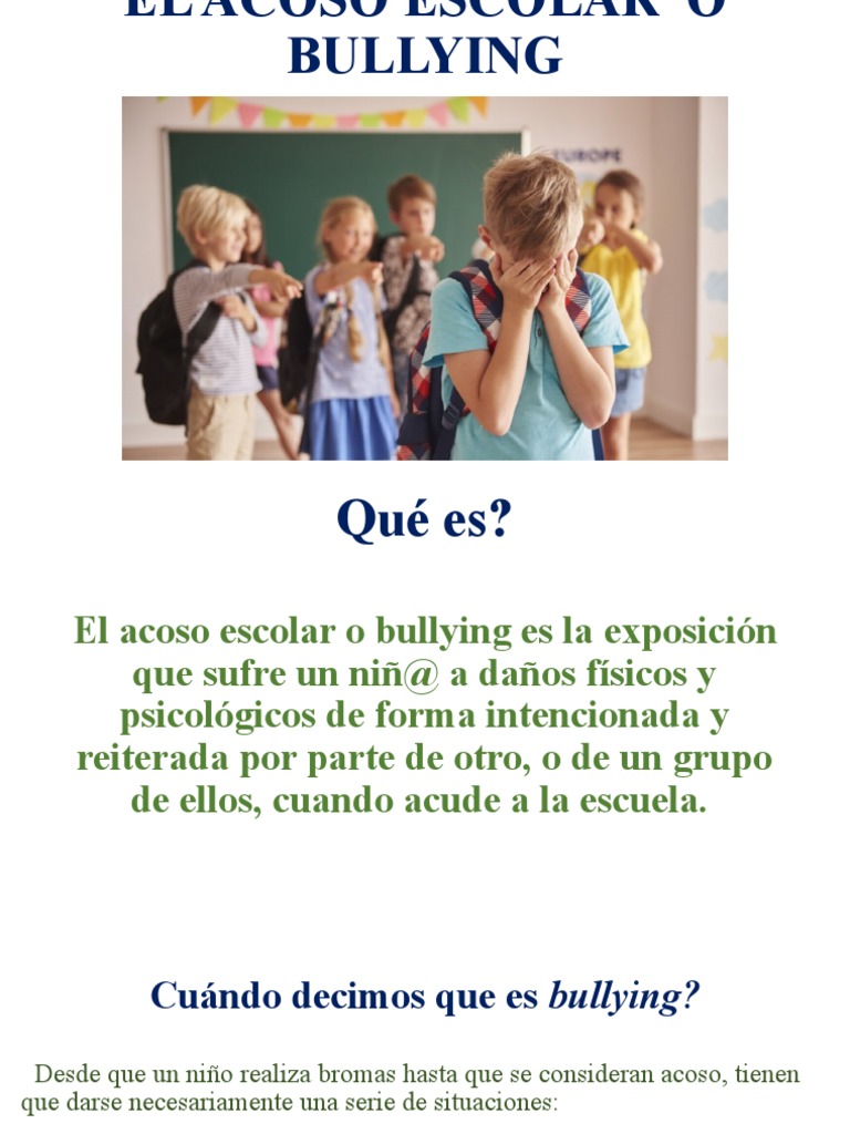 Bullying: Definición y Efectos en Niños | PDF | Psicología Social | Las ...