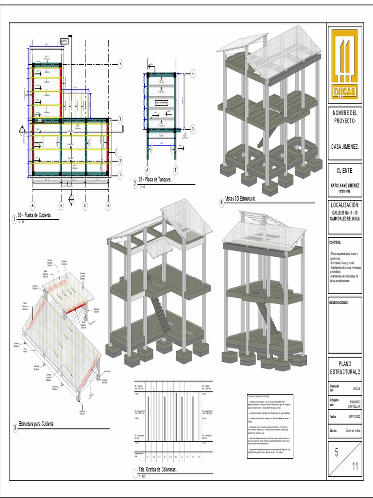 William Nuñez - Plano - 5 - Plano Estructural 2 | PDF | Ingeniero civil | Diseño ambiental