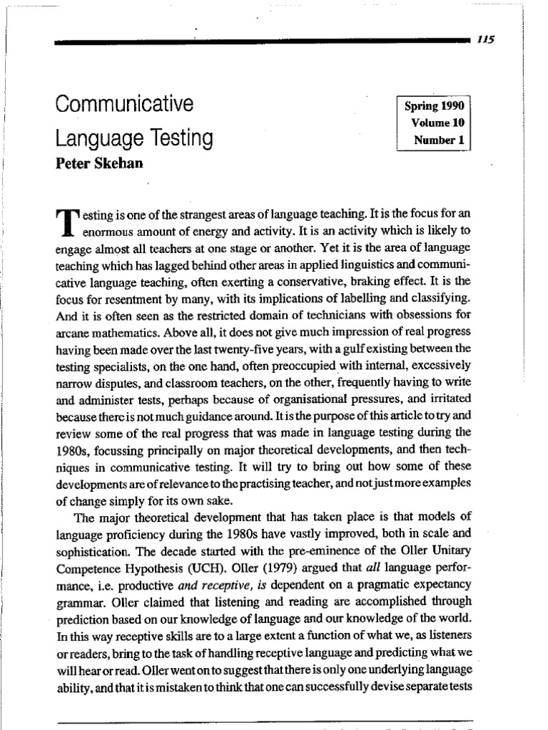 Communicative Language Testing | PDF | Sociolinguistics | Linguistics
