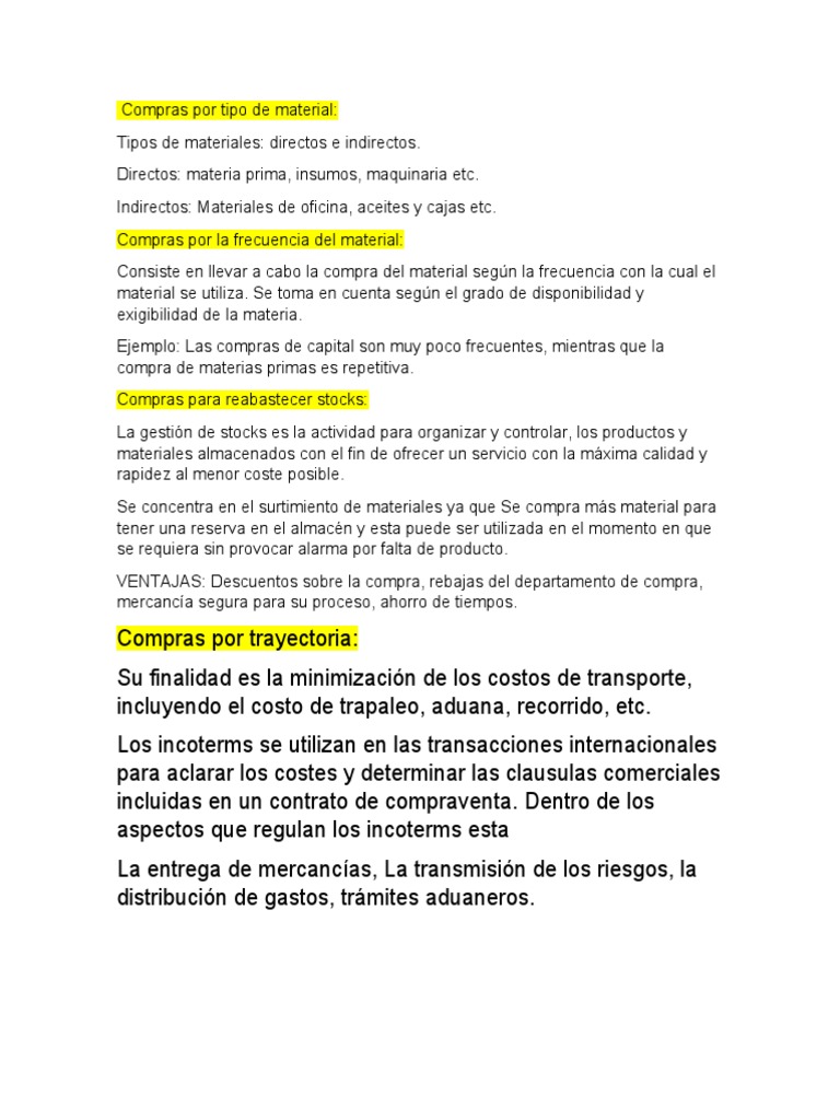 Clasificación de Las Compras | PDF | Gestión de la cadena de suministro ...