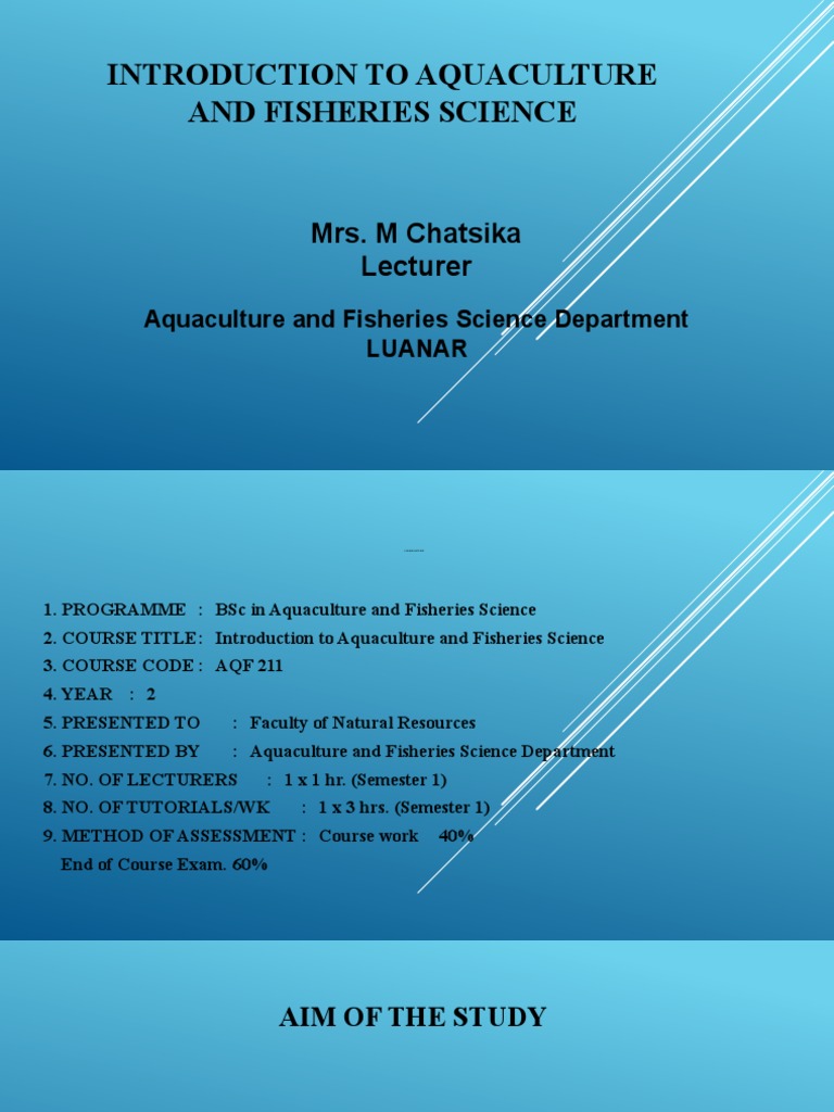 BSc Aquaculture Course Overview | PDF | Fishery | Aquaculture