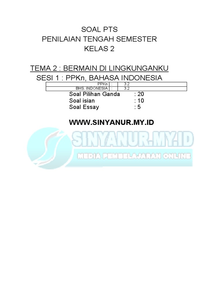 Soal PTS Tema 2 Sesi 1 Kelas 2 | PDF