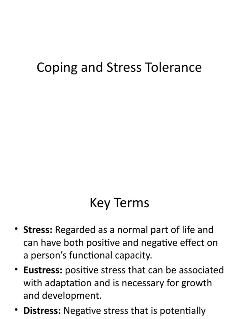 Coping and Stress Tolerance Unit IV | PDF | Stress (Biology) | Diseases ...