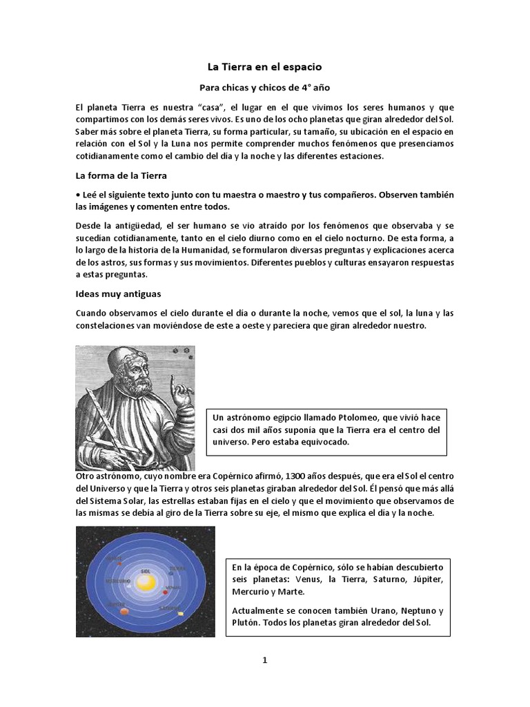 La Tierra y el Espacio para 4° Grado | PDF | Luna | Tierra