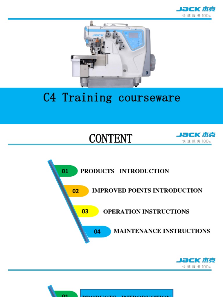 C4 Training Courseware | PDF | Sewing Machine | Manufactured Goods