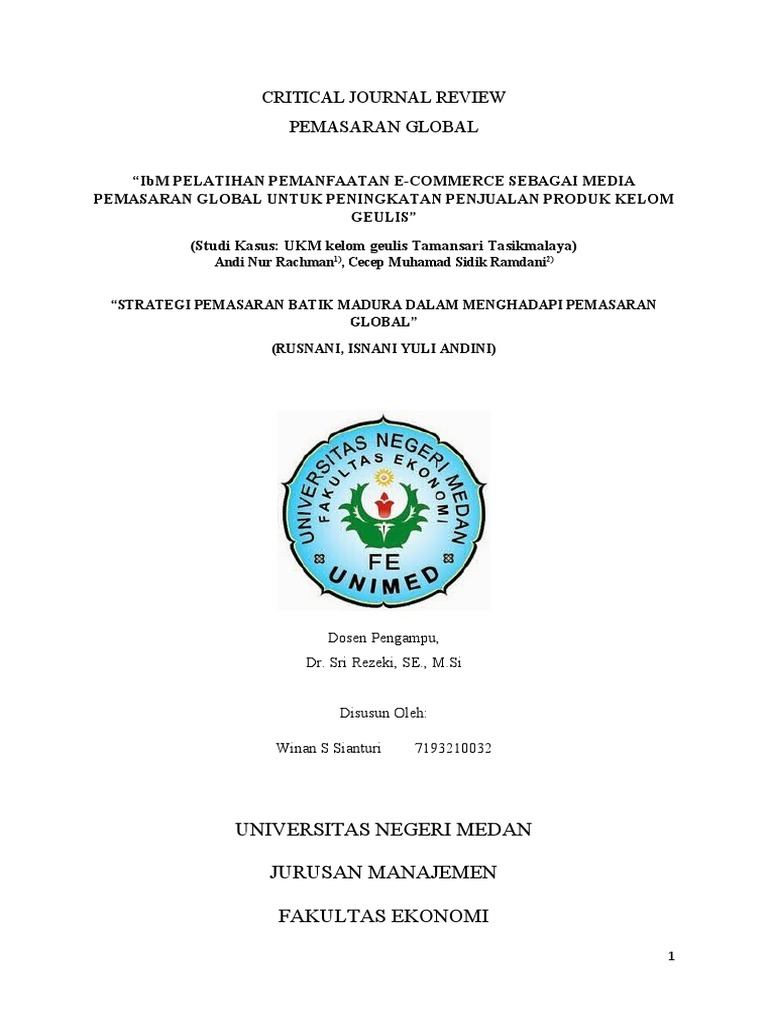 CJR Pemasaran Global | PDF | Karier & Perkembangan | Seni