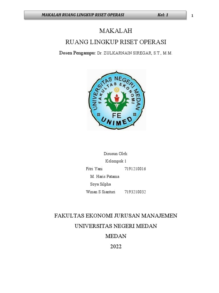 Ruang Lingkup Riset Operasi 2022 | PDF | Komputer