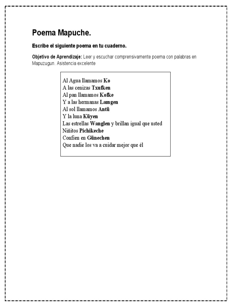 Poema Mapuzugun Al Agua Llamamos Ko | PDF