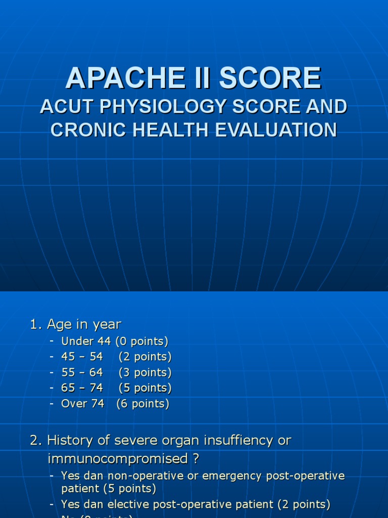 Apache Ii Score Pdf Medicine Physiology