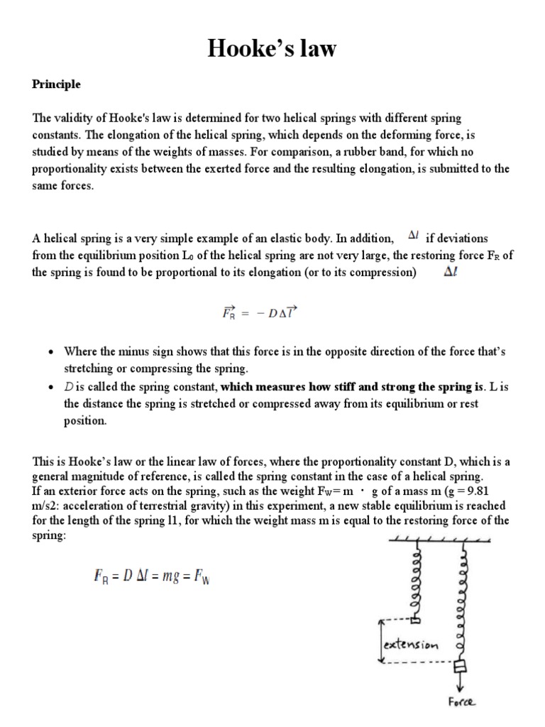 Hooke S Law | PDF | Force | Weight