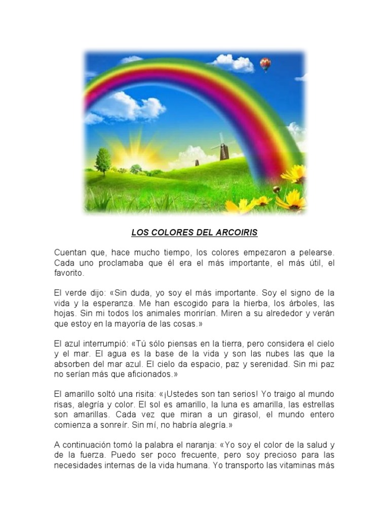 Leyenda Del Arcoiris | PDF | Cielo | Color