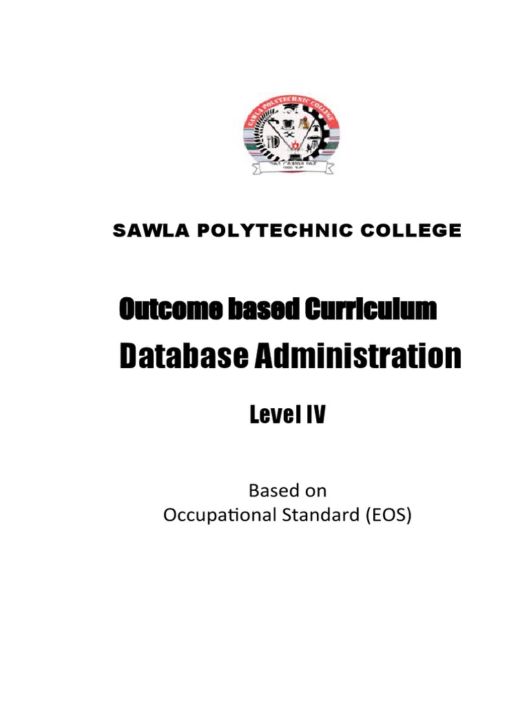 Level IV Data Base Administration Model Curriculum | PDF | Sql | Databases