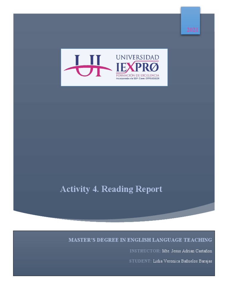 Activity 4. Reading Report | PDF | Learning | Language Education