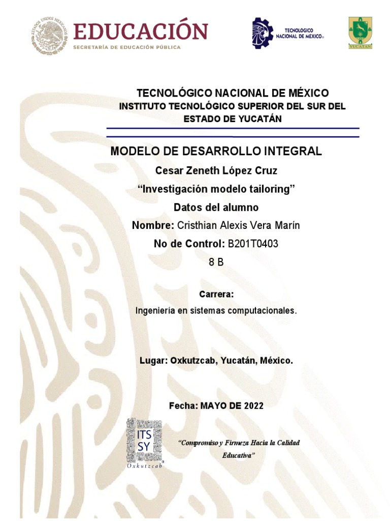 ModeloTailoring - Modelo de Desarrollo Integral | PDF | Evaluación ...
