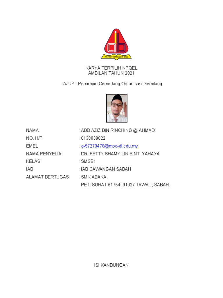 Karya Terpilih - Aziz - SMSB1 | PDF