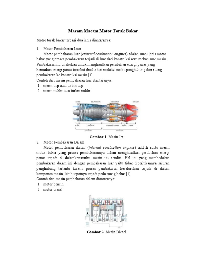 Macam Macam Motor Torak Bakar | PDF