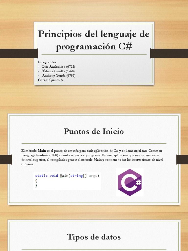 Principios Del Lenguaje de Programación C# | PDF | C Sharp (lenguaje de ...