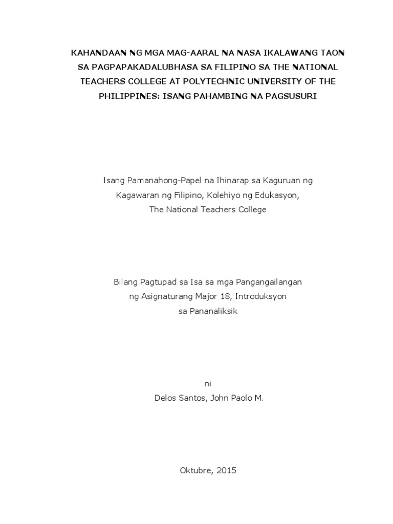 Pamagating Pahina 1 | PDF