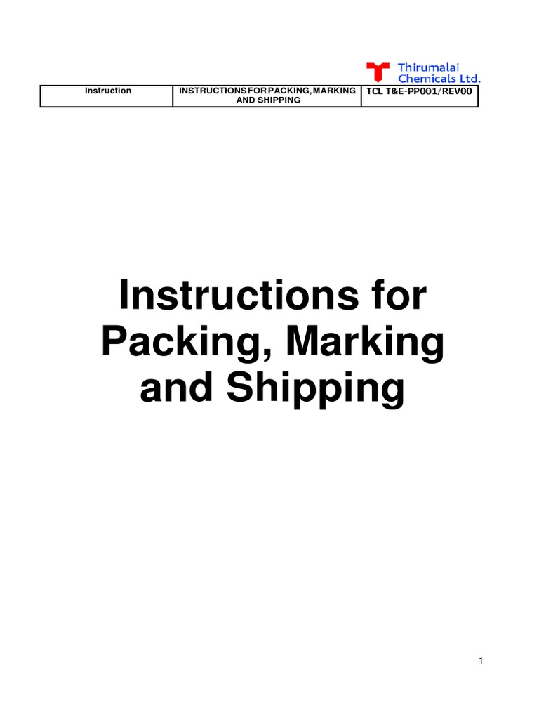 Seaworthy Packing Instructions Guide | PDF | Packaging And Labeling ...