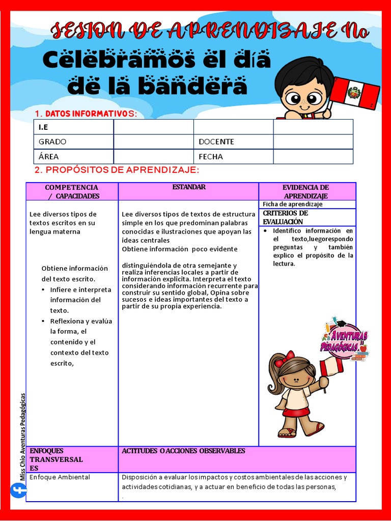 Sesión Dia de La Bandera | PDF | Aprendizaje | Cognición
