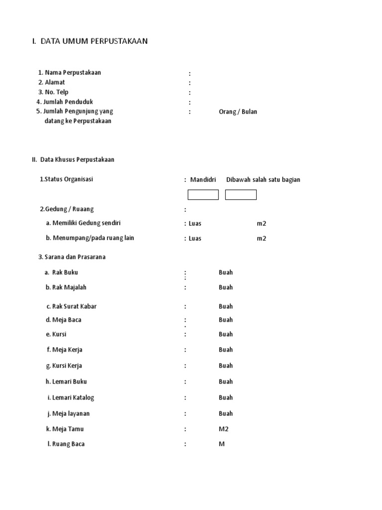 Format Pendataan Perpustakaan | PDF | Karier & Perkembangan | Ilmu Sosial