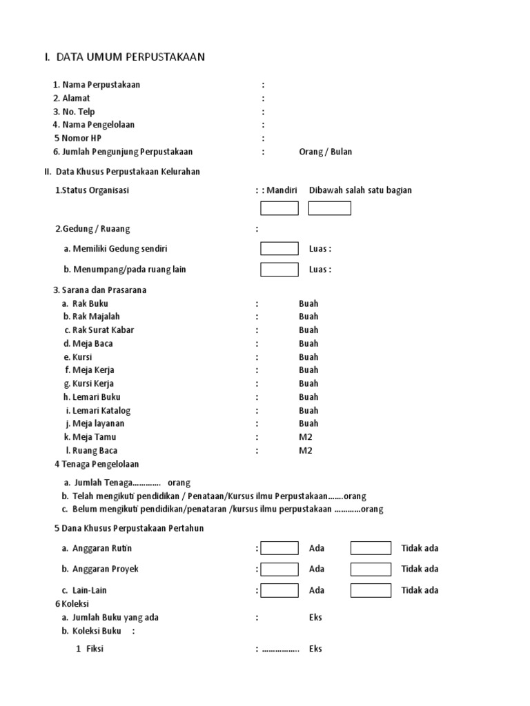 Pendataan Pustakawan 2019 | PDF