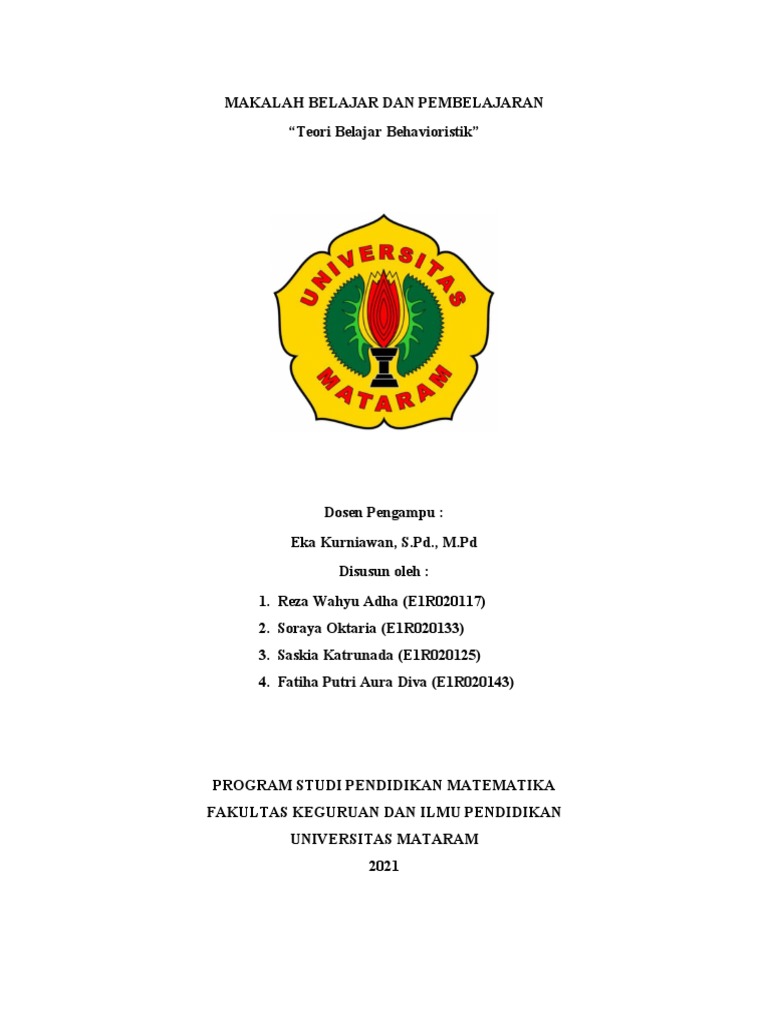 Makalah Belajar Dan Pembelajaran | PDF Makalah Belajar Dan Pembelajaran | PDF
