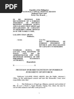 Petition For Recognition of Foreign Judgment Sample | PDF | Divorce ...
