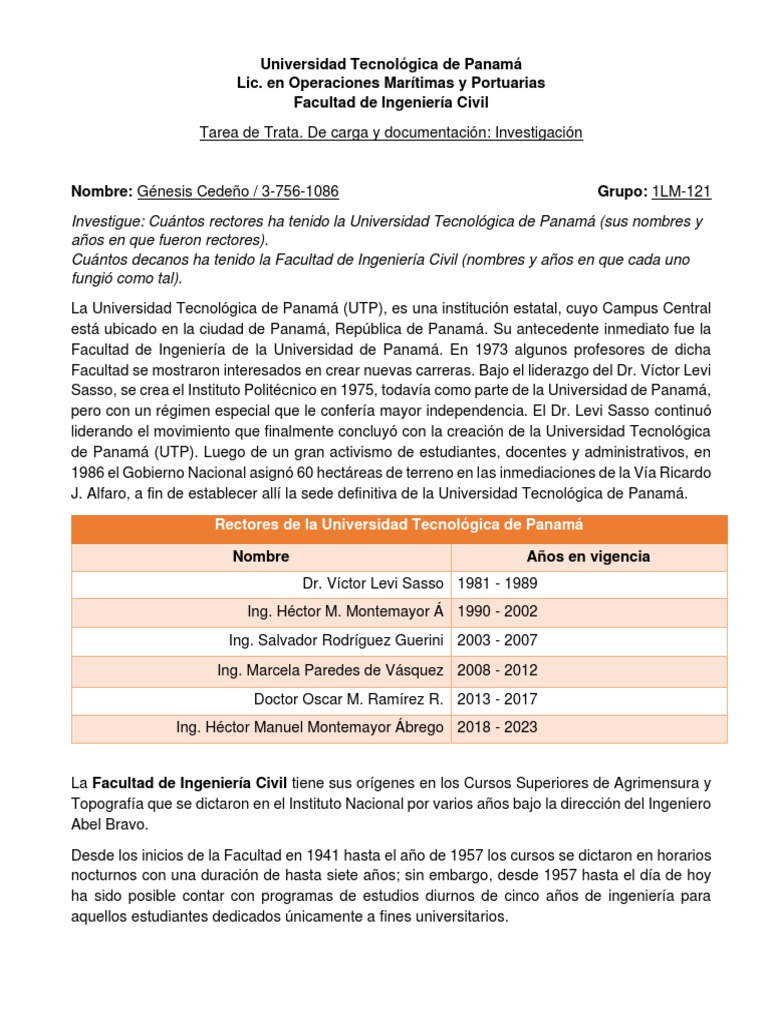 Decanos de La UTP y de La FIC | PDF | Panamá | Universidad