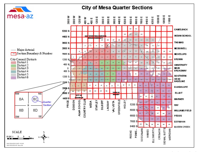 Mesa City Quarter Sections Map | PDF | Technology & Engineering
