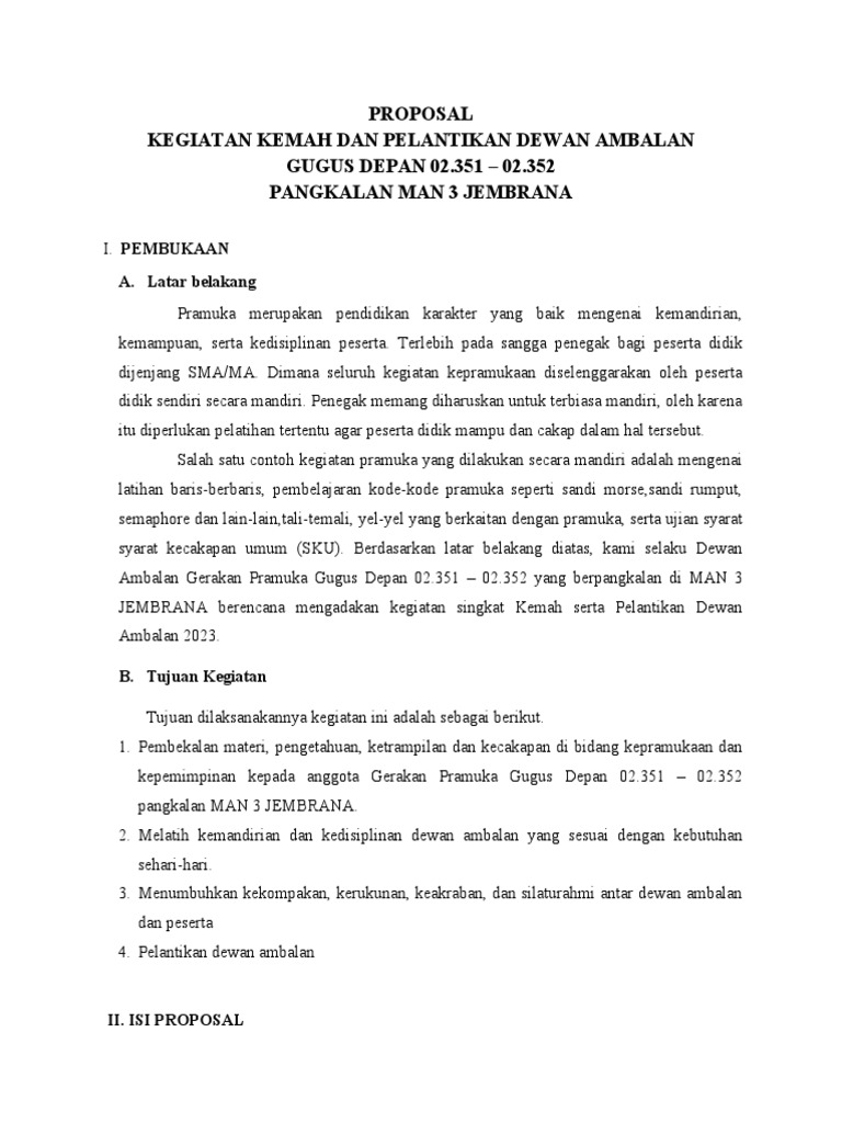 Proposal Kegiatan Kemah-2 | PDF