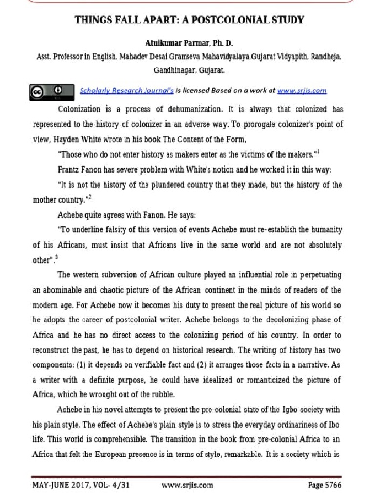 Postcolonial Analysis of Things Fall Apart | PDF | Igbo People