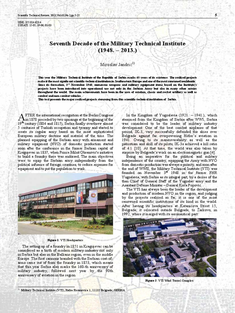 Seventh Decade of The Military Technical Institute (1948. - 2013 ...