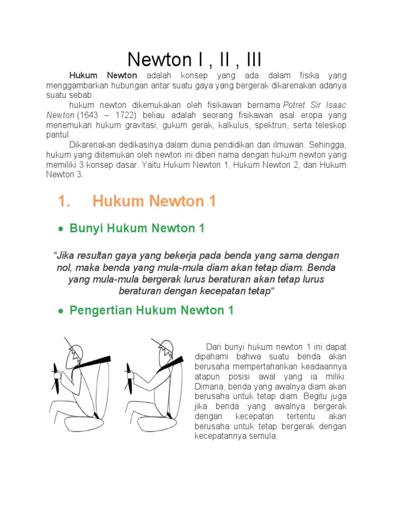Hukum Newton 1 2 3 | PDF