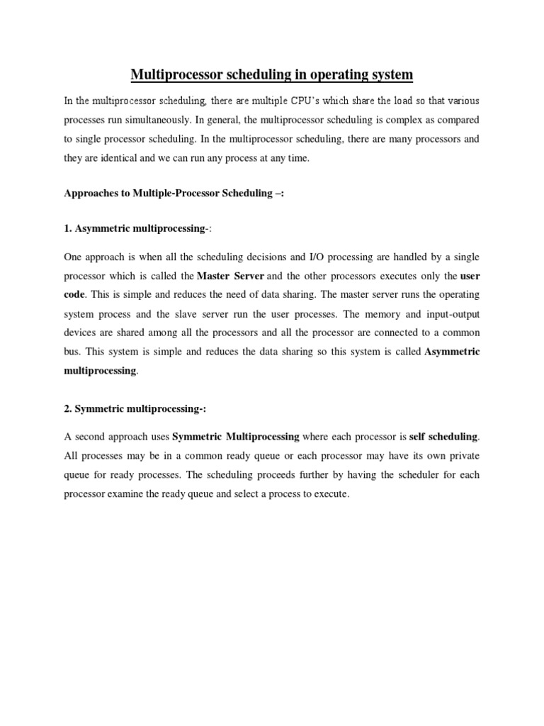 Multiprocessor Scheduling | PDF