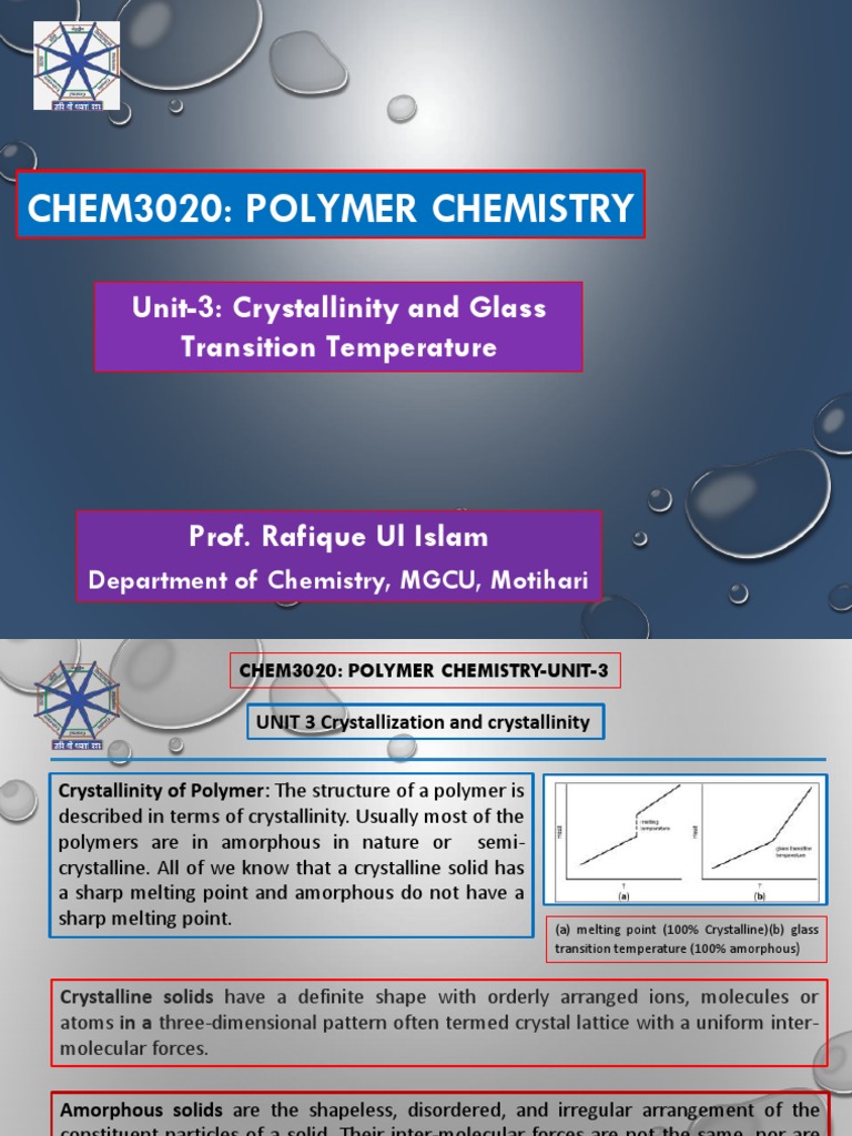 Crystallinity and Glass | PDF | Polymers | Crystal