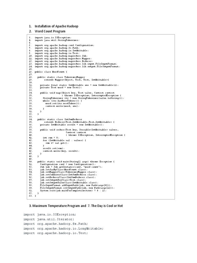 Installation of Apache Hadoop 2. Word Count Program | PDF | Map Reduce | Apache Hadoop